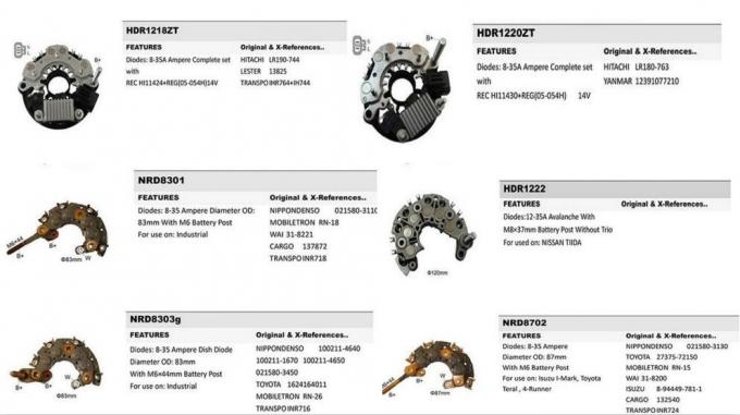 Auto Car Alternator Rectifier Type Bridge Rectifier For Toyota Hiace ...