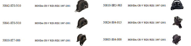 Rubber 50820-TS6-H81 Side Engine Mount For Honda Civic